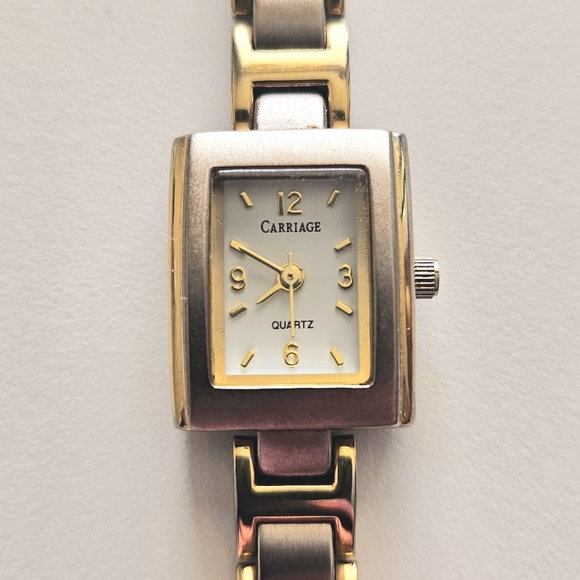 Timex | Accessories | Timex Carriage Gold And Silver Quartz Womens ...